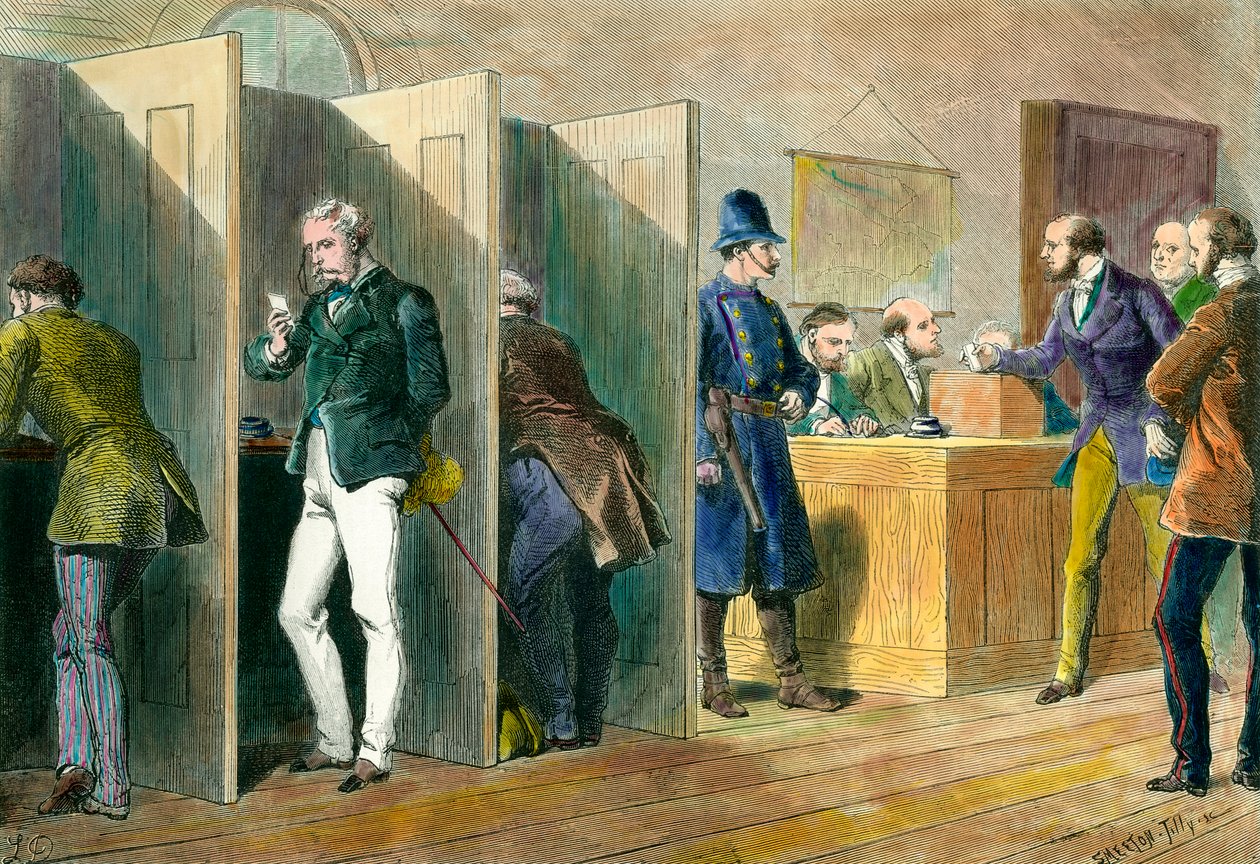 English democracy: Inside a polling station during elections in England ...