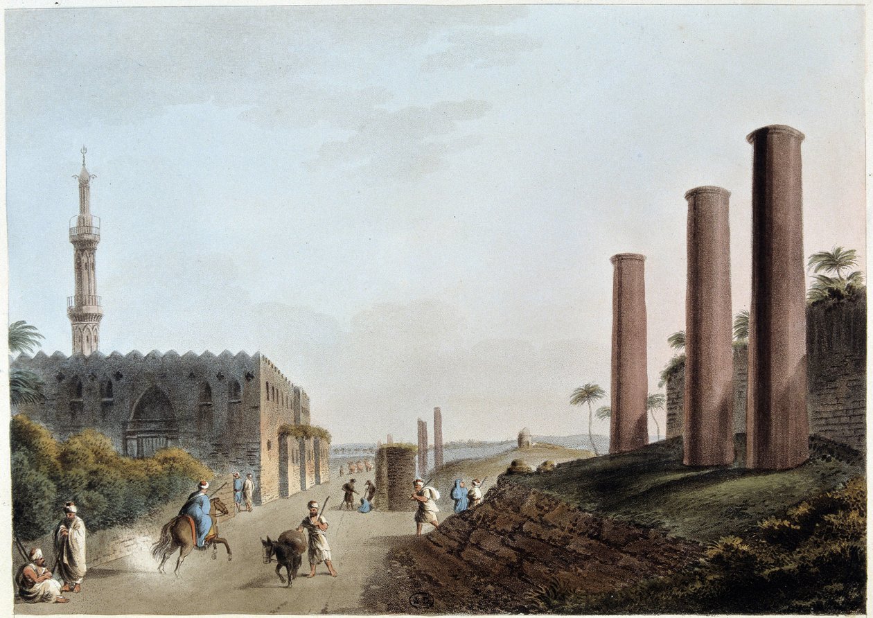 Granite pillars on the portico of Canopus in ancient Alexandria - in ...