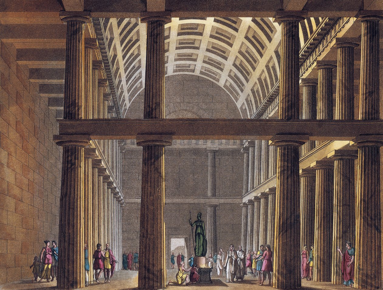 Interior Of Parthenon Statue Of The Goddess Athena Inside The