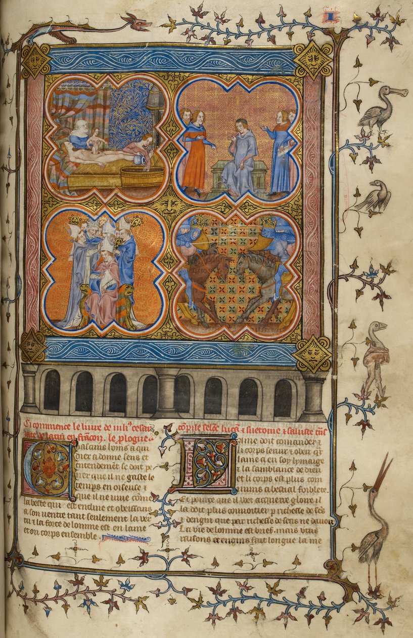 Life of Julius Caesar: Four Miniatures Showing His Birth, Divorce ...