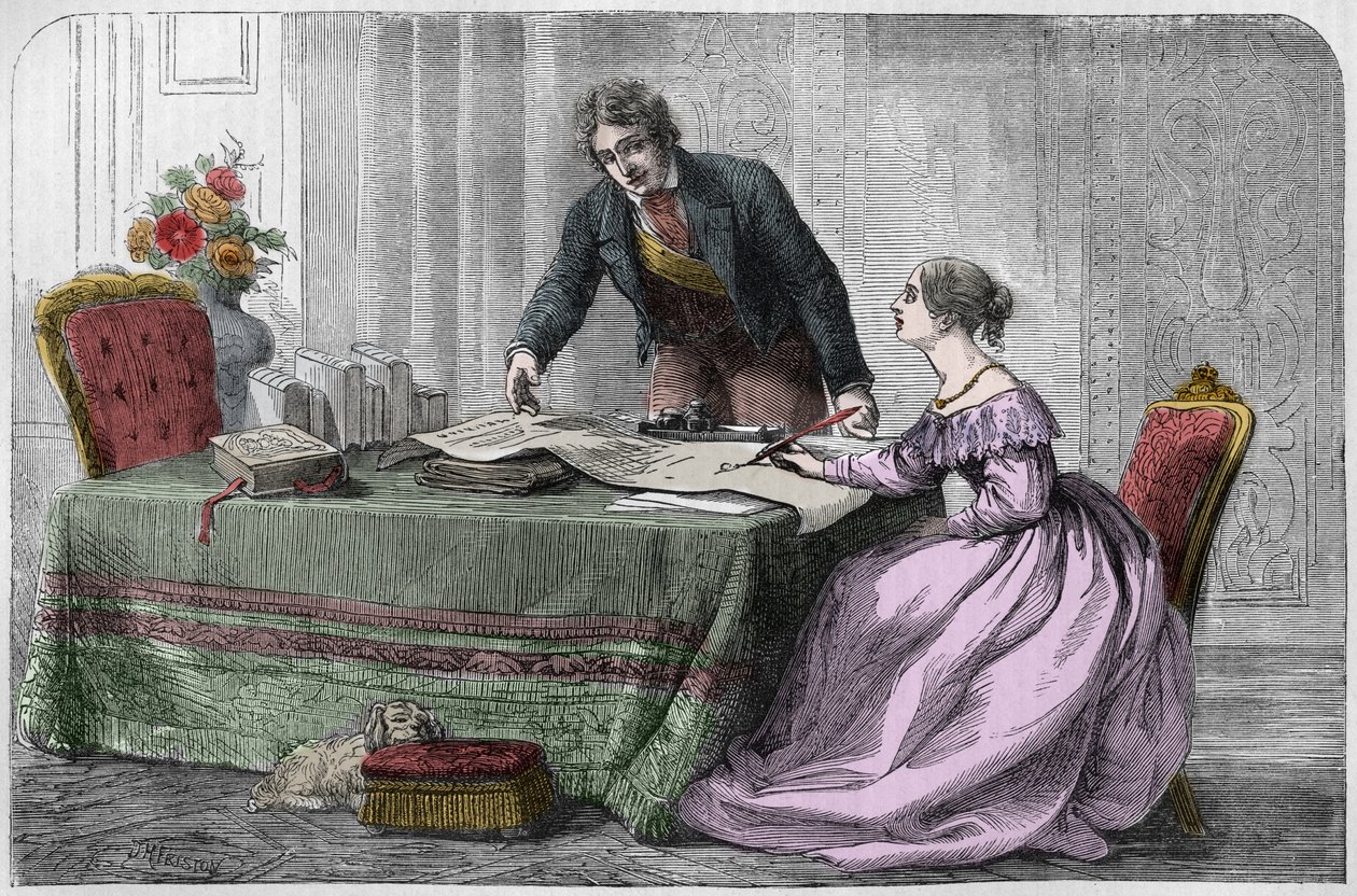 Lord Melbourne Instructing the Young Queen Victoria