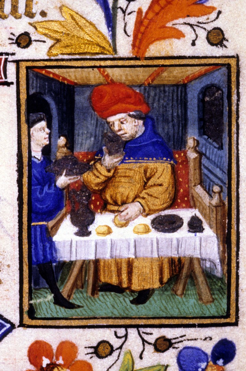 Performance of the Month of January. A Servant Puts Food on His Master ...