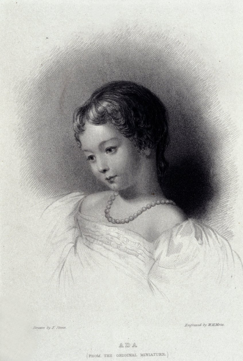Portrait of Augusta Ada Byron who became Anna Lovelace, daughter of ...