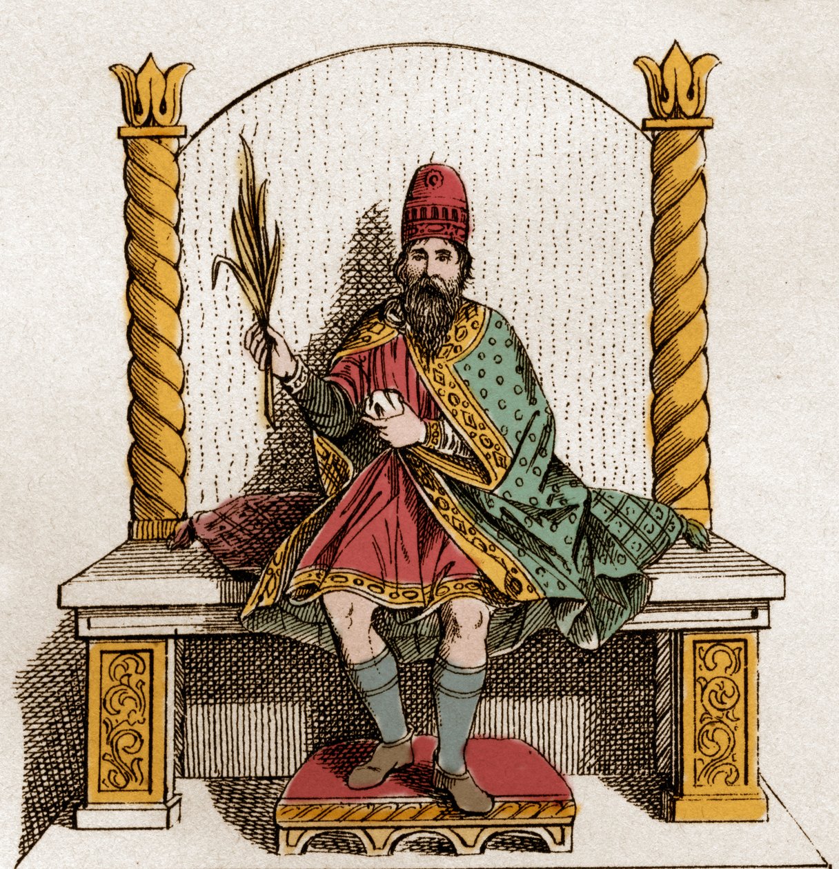 Portrait of Boniface III of Tuscany - Engraving of 1861