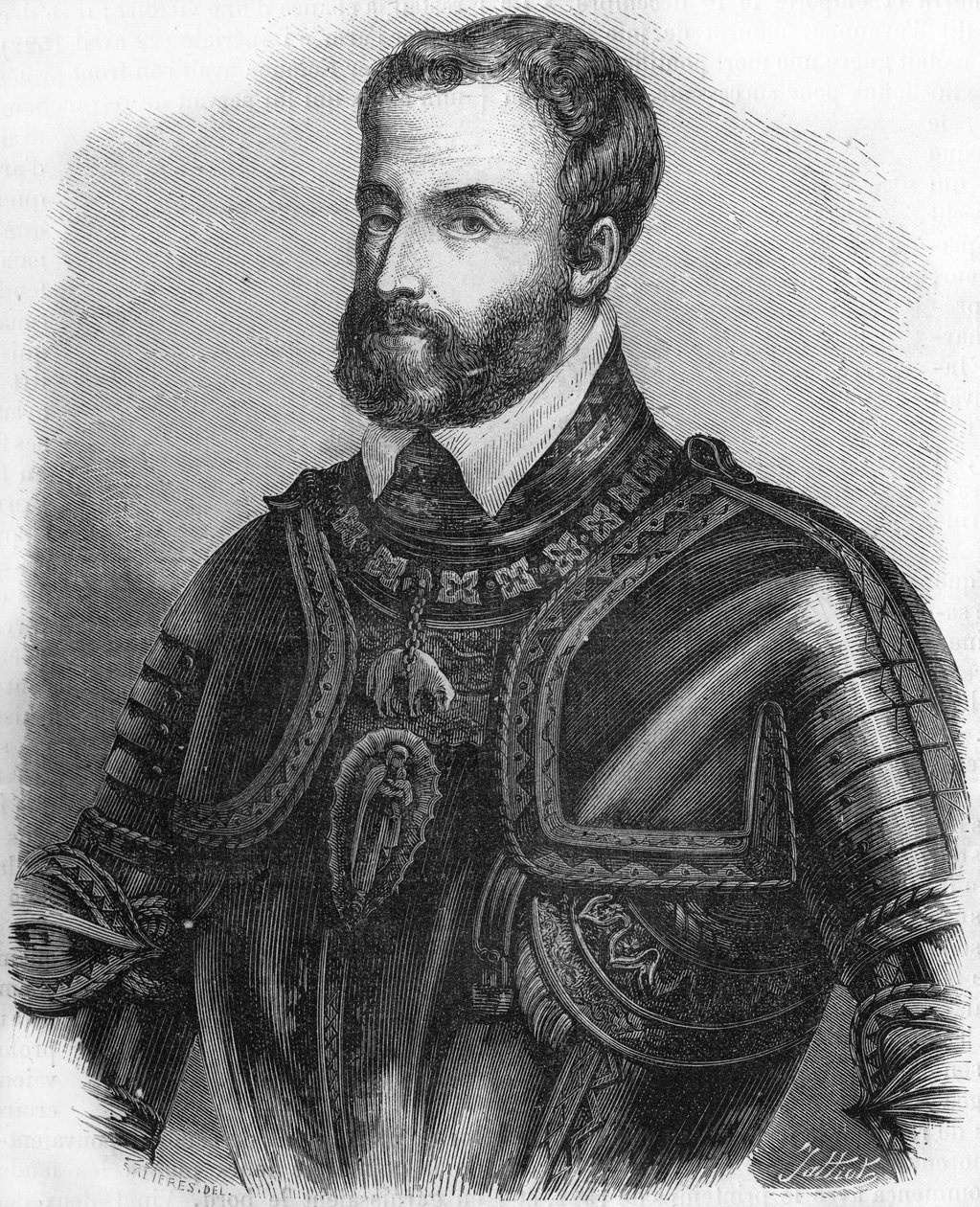 Portrait of Charles V, Emperor of the Holy Roman Empire. Engraving of ...