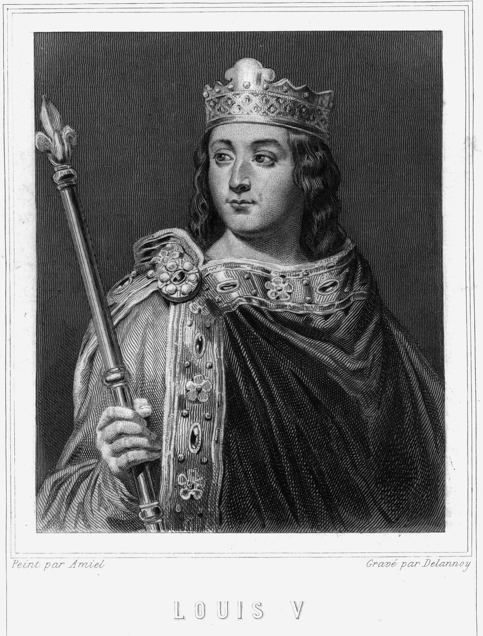 Portrait of Louis V the Lazy (967 - 987), King of France - in 'Histoire ...