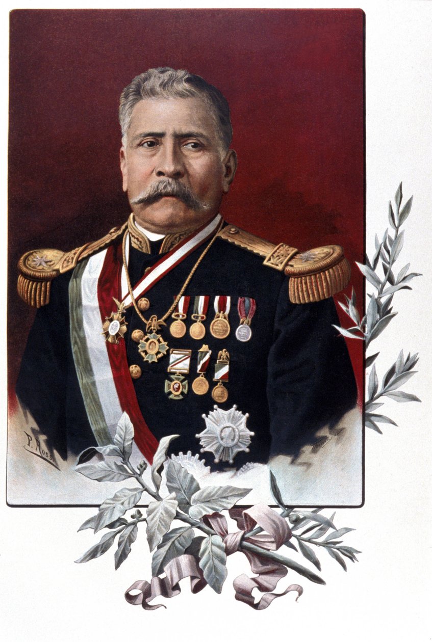 Portrait of Porfirio Diaz, Mexican general and statesman