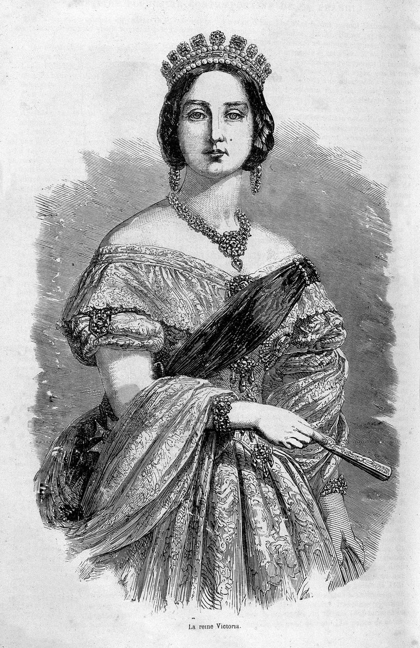 Portrait of Young Queen Victoria - Engraving, Mid-19th Century
