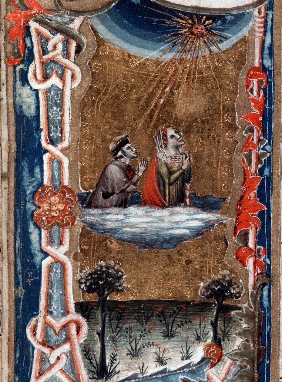 Portrait of Dante Alighieri with Beatrice, in the Divine Comedy