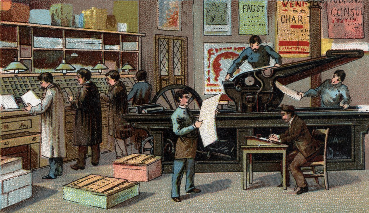 Printing in France in the 19th century. Chromolithography of the end of ...