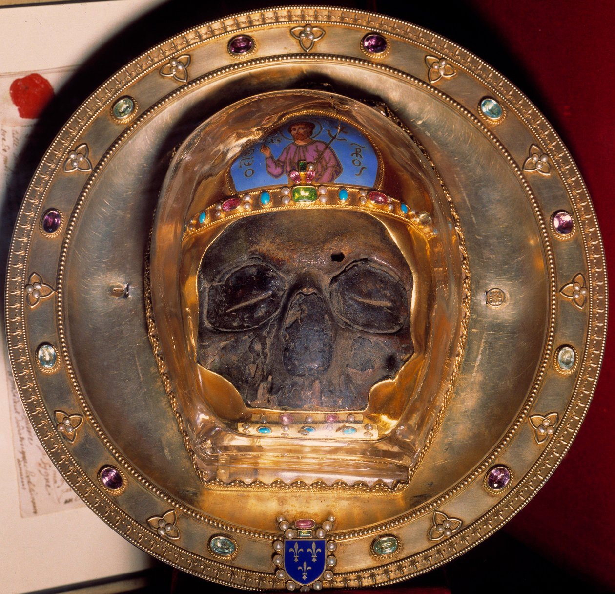 Relic: skull of St. John the Baptist brought back in 1206 from the ...