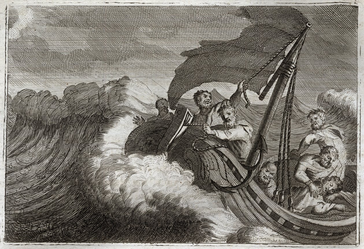 Royaumont Bible, New Testament: Tempest Calmed. The Apostles Awaken ...