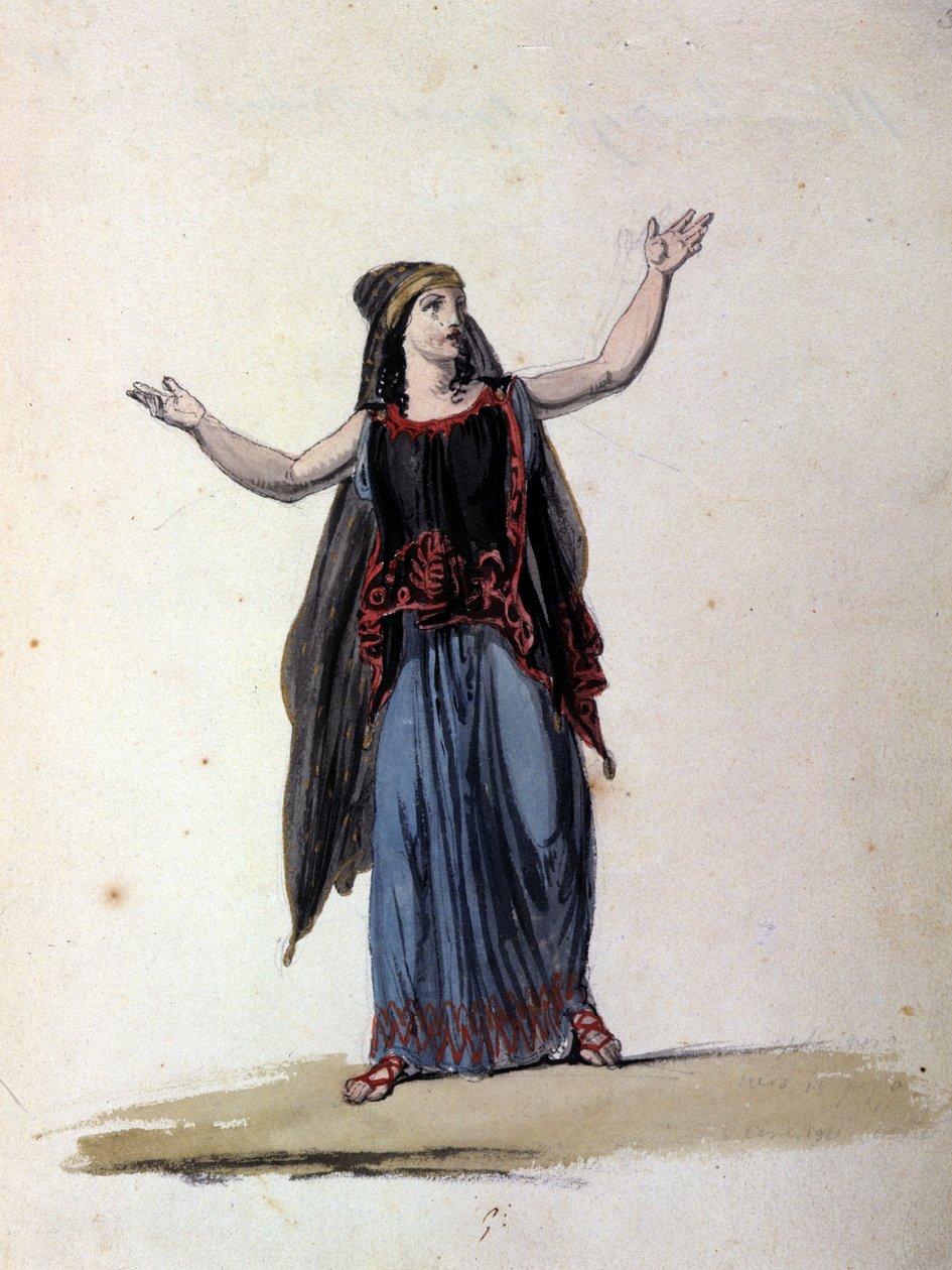 The witch Medea after the cycle of Argonauts. 19th century drawing