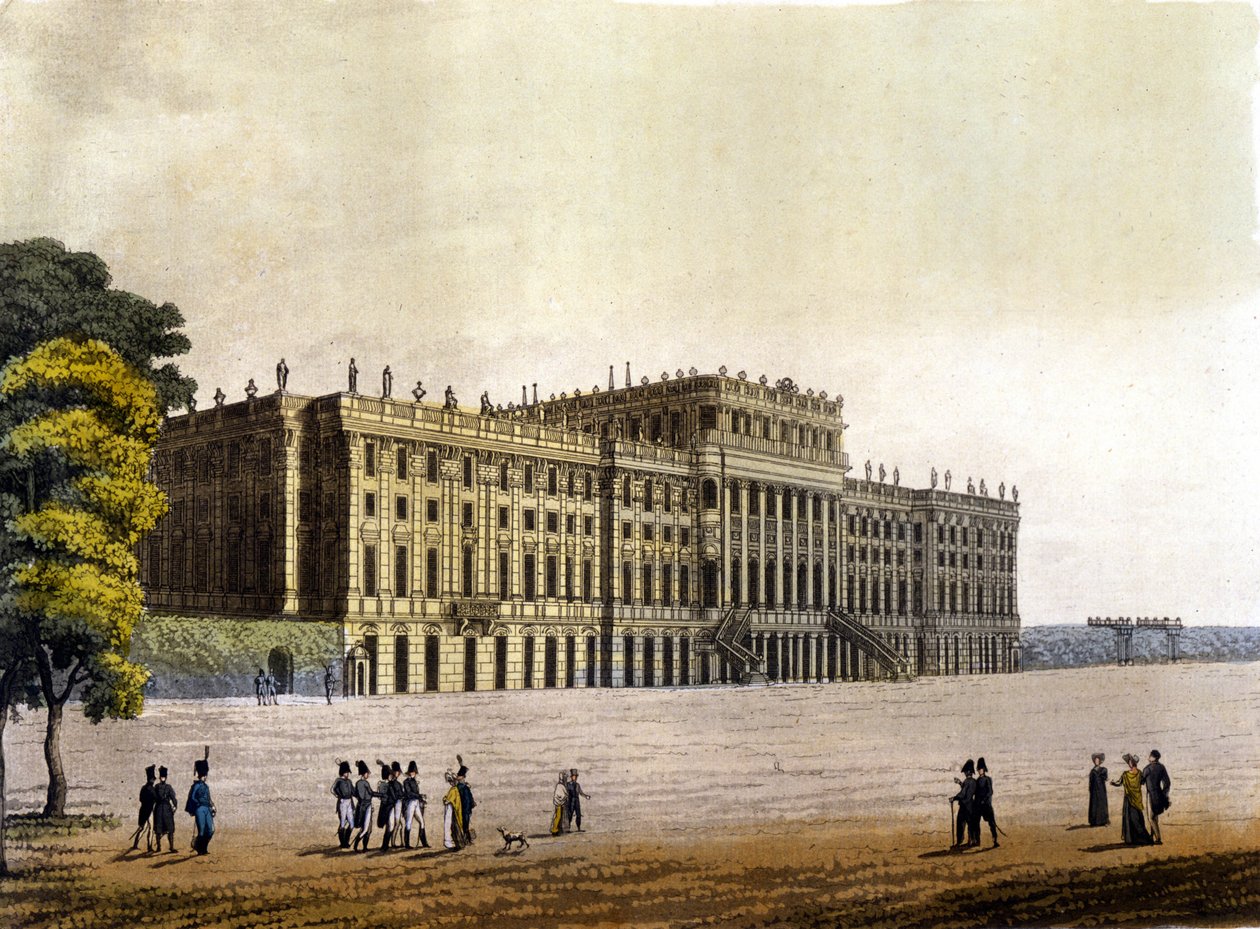 View of Schonbrunn Castle, former residence of the Austrian Imperial ...