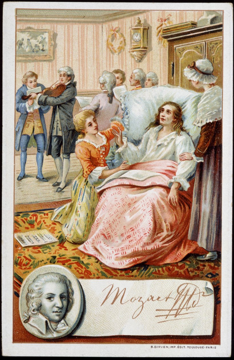 Wolfgang Amadeus Mozart (1756-1791) in the last days of his life ...
