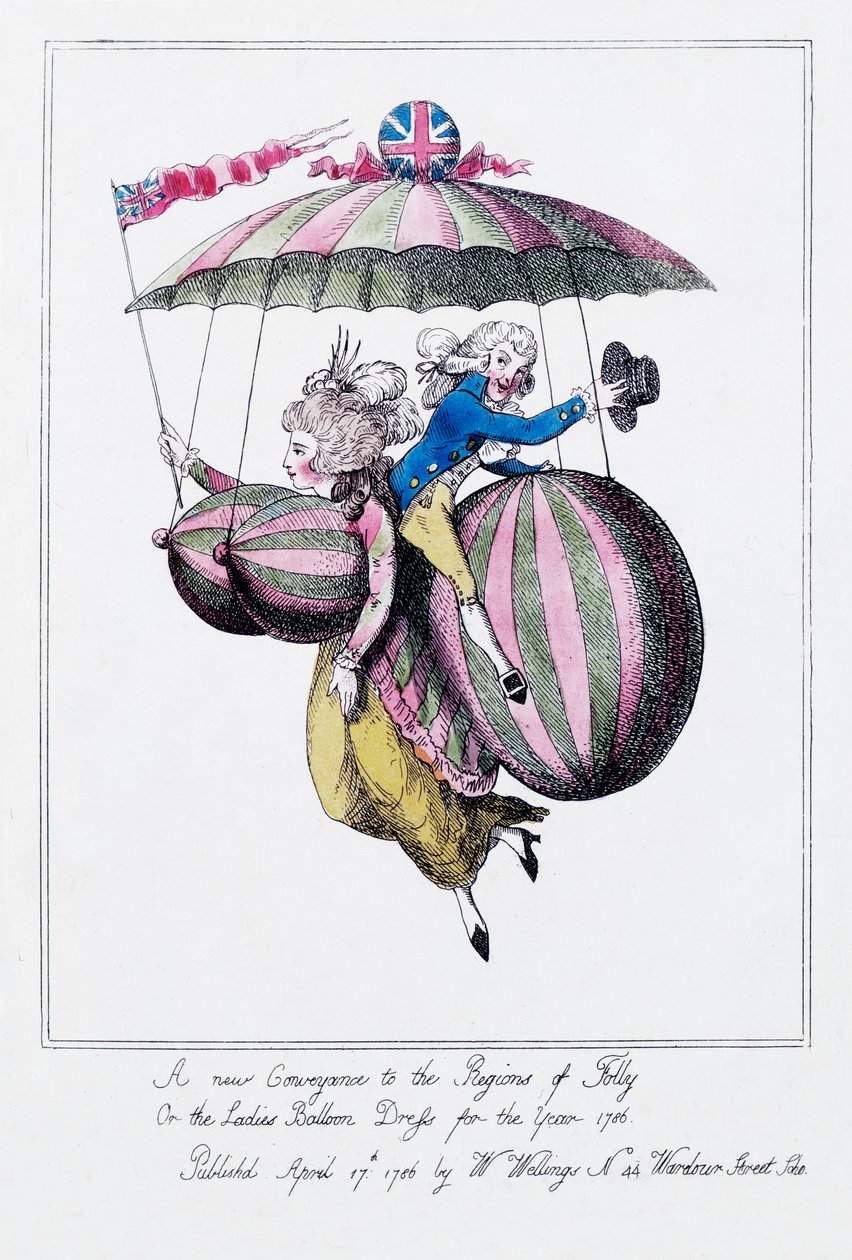 A New Conveyance in the Regions of Folly, or the Ladies Balloon Dress ...