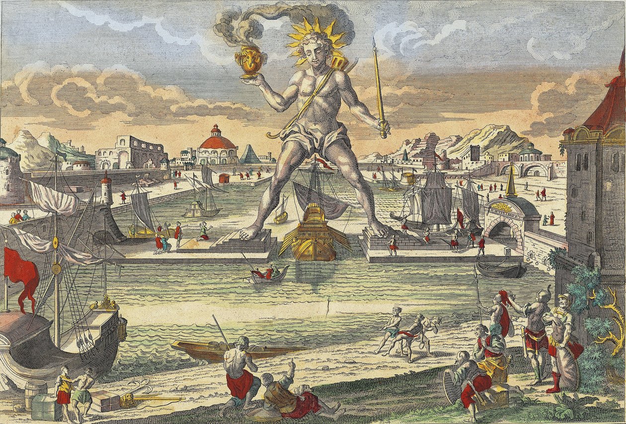 Colossus of Rhodes - 'The Colossus of Rhodes' - engraving 18th century