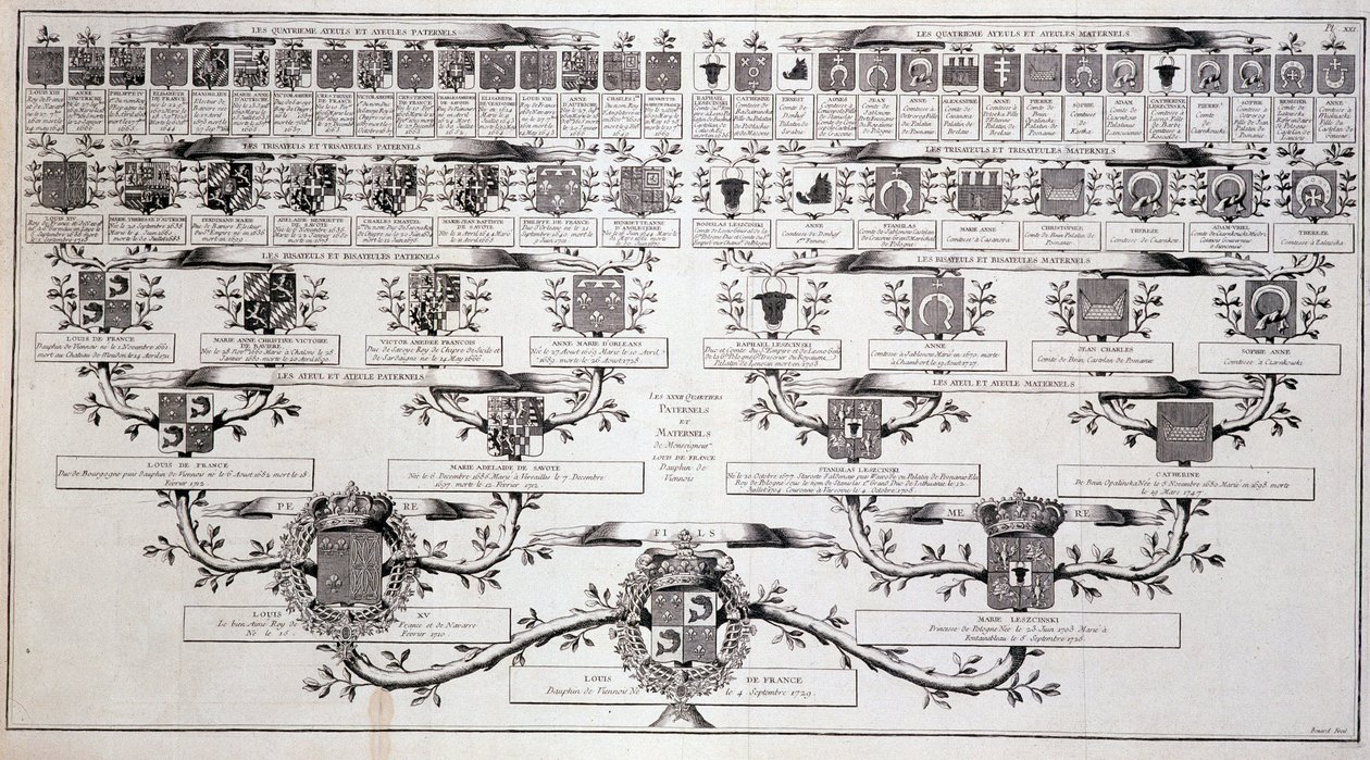 Family tree of the dolphin of France, son of Louis XV and Marie ...