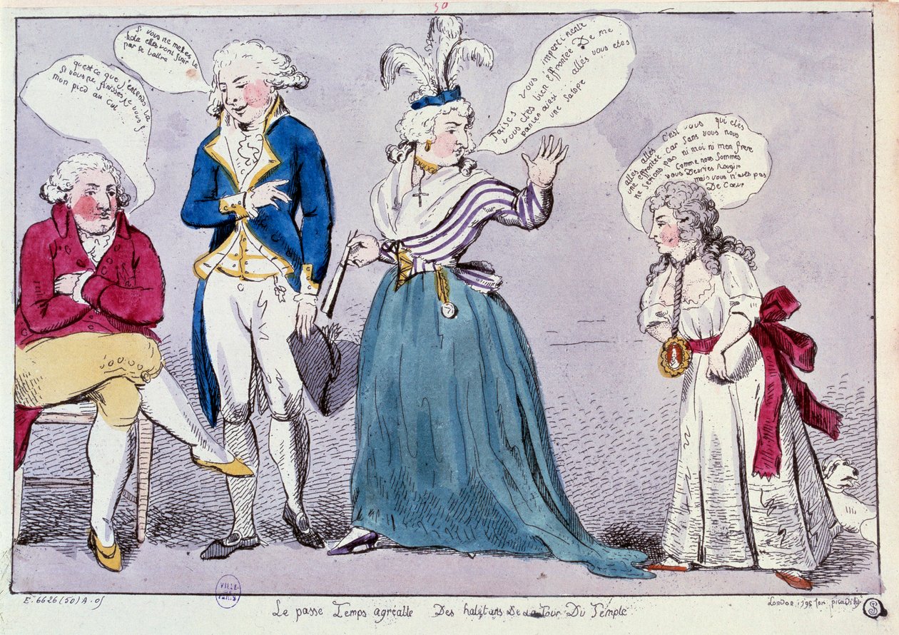 Cartoon against the family of Queen Marie Antoinette (1755-1793) and ...