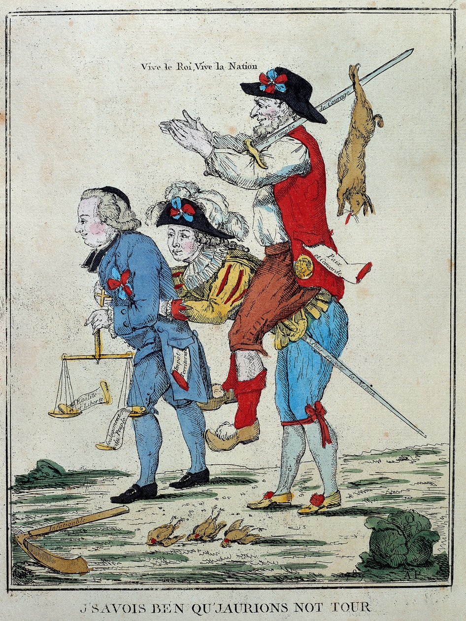 French Revolution: 'I knew I'd have our turn'. Cartoon depicting the ...
