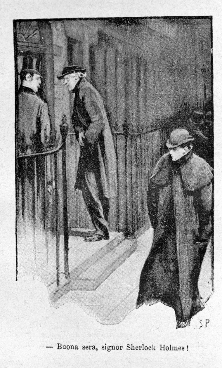 Illustration of the book Sherlock Holmes, end of 19th century