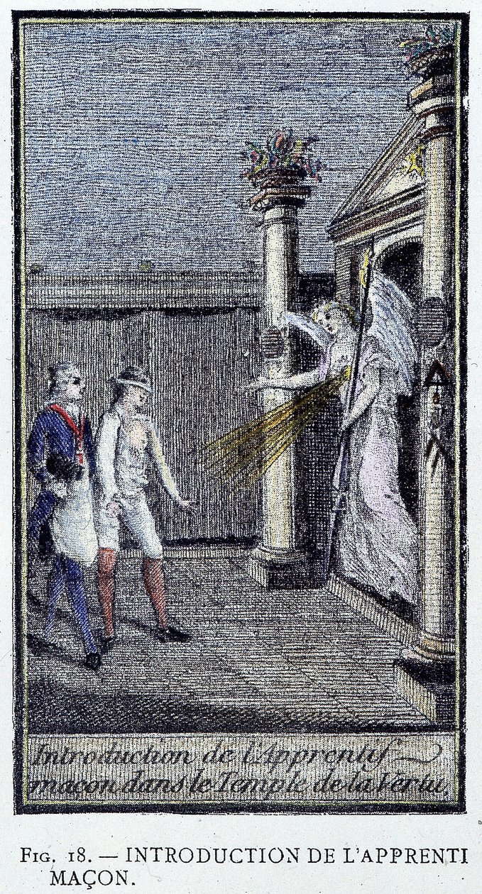 Introduction of the Apprentice Mason - from an Engraving from the ...