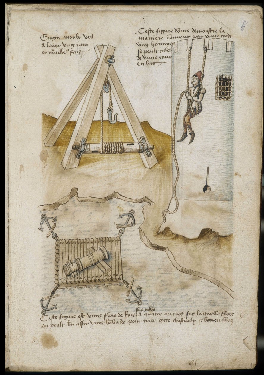 Lever machine and system for climbing a tower using a rope