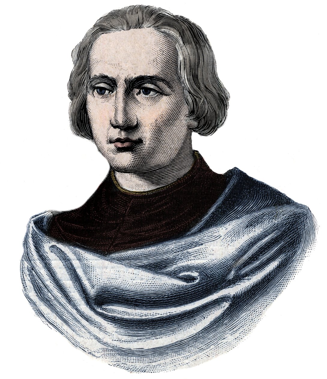 Portrait of Christopher Columbus (1451-1506) - Engraving of the 19th ...