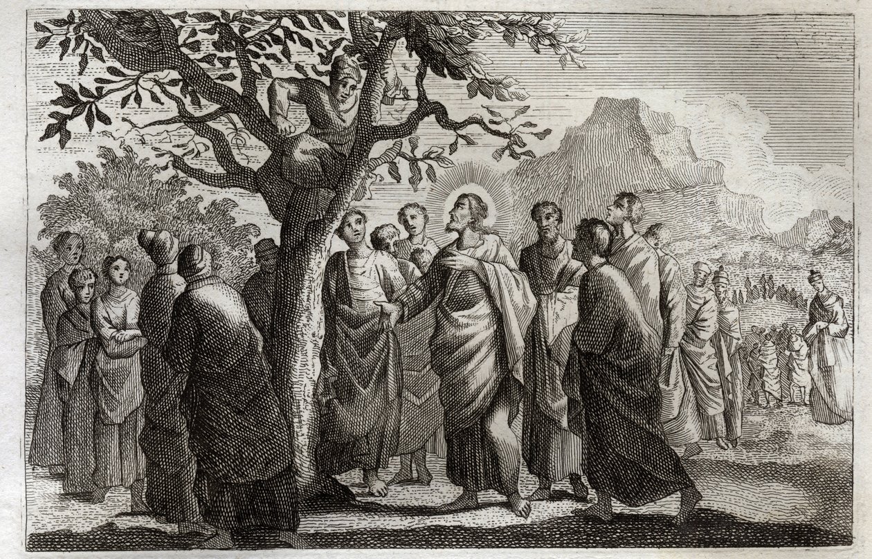Zacchaeus In The Bible NT146B.Jesus With Zacchaeus | Bible Drawings By