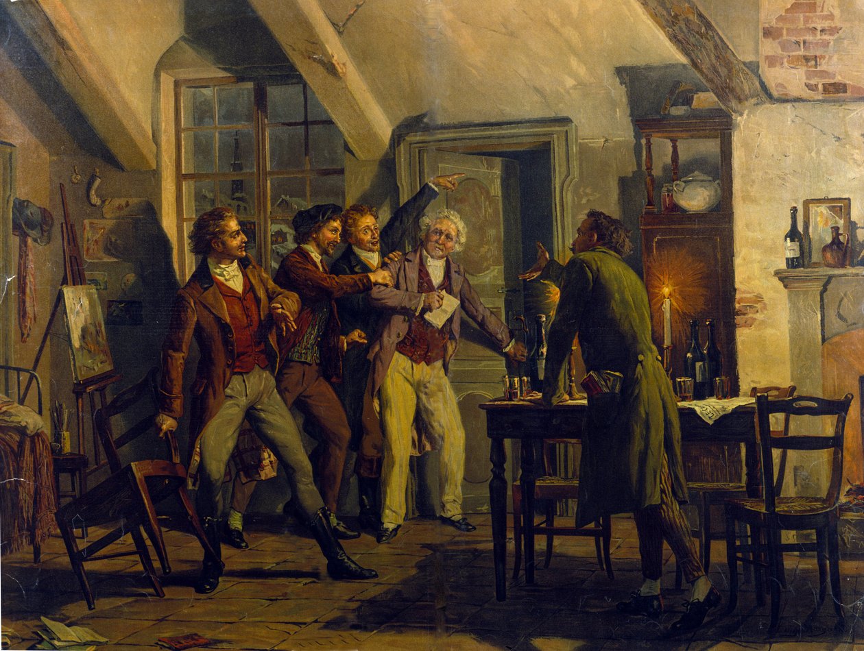 Scenography of Luigi Morgari for the opera 'La Boheme' by Giacomo ...