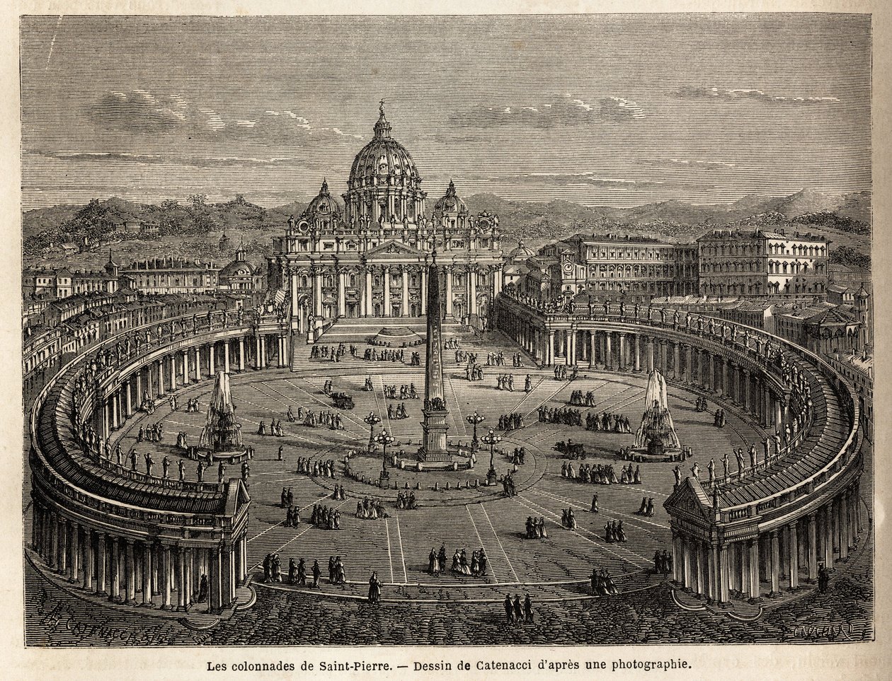 The Colonnades of St. Peter in the Vatican, Brought by Bernini (1598 ...