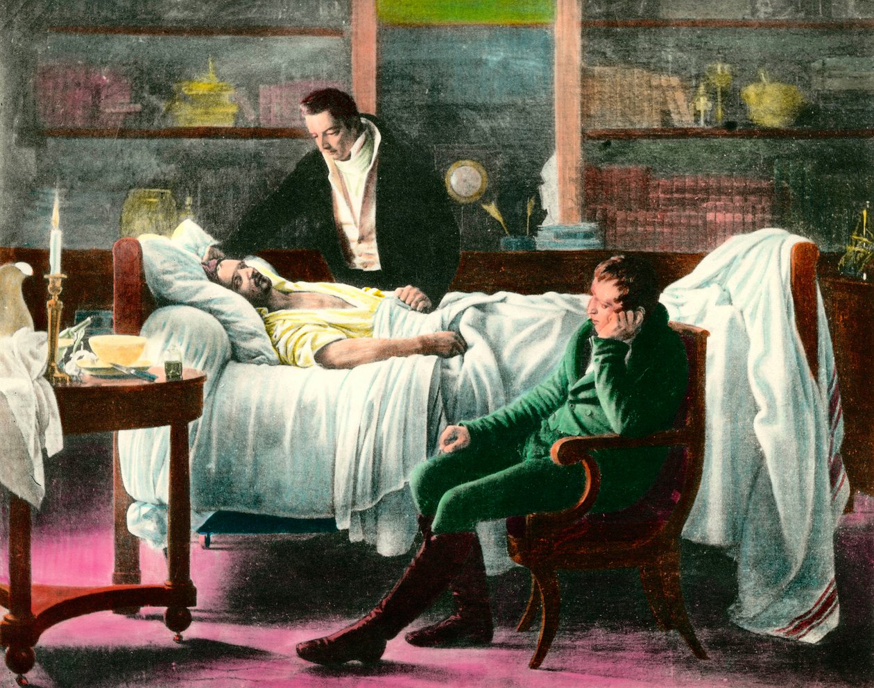 The death of Francois Xavier Bichat, French physician. Illustration of ...