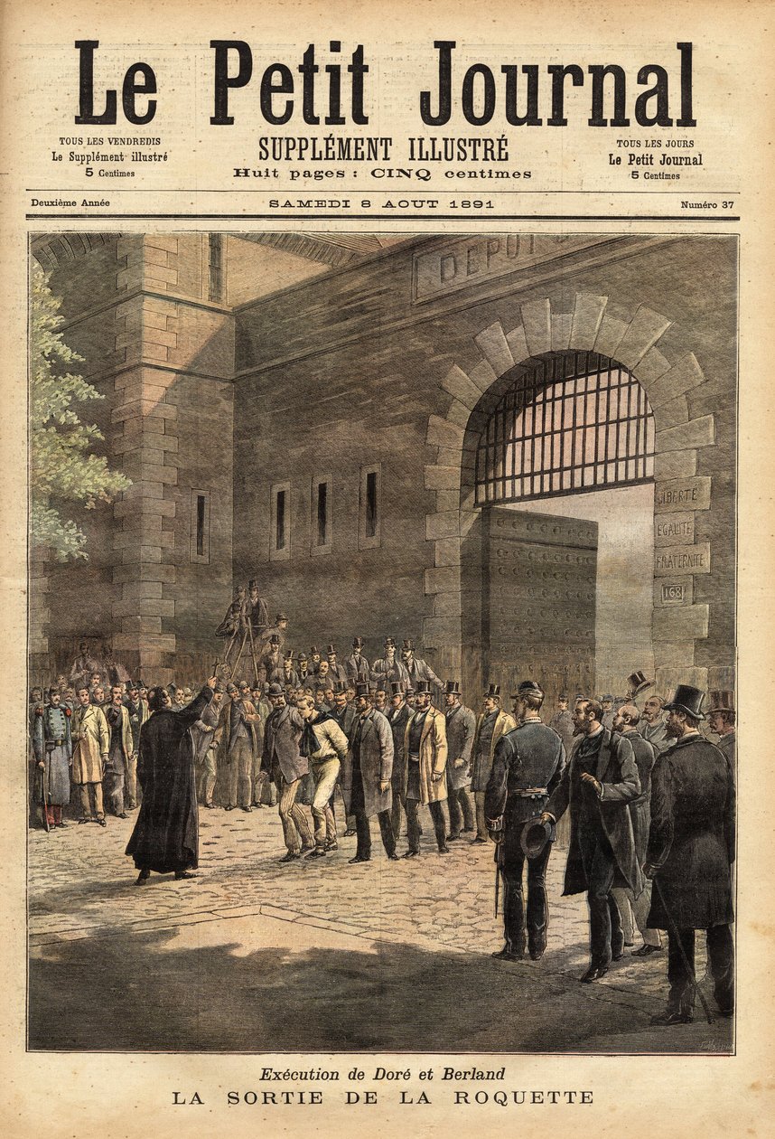 The release of the Paris prison from the rocket on 27 July 1891 ...