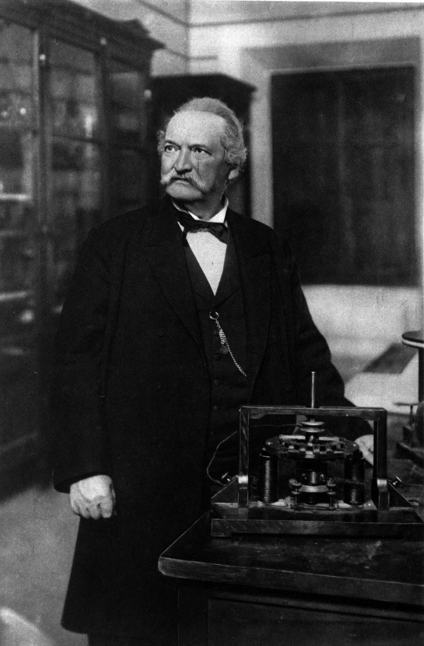 Portrait of Antonio Pacinotti Italian physicist (1841-1912) with his ...