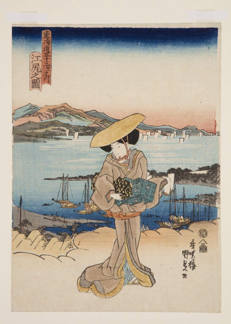 View of Ejiri by Utagawa Kunisada: Premium art reproduction