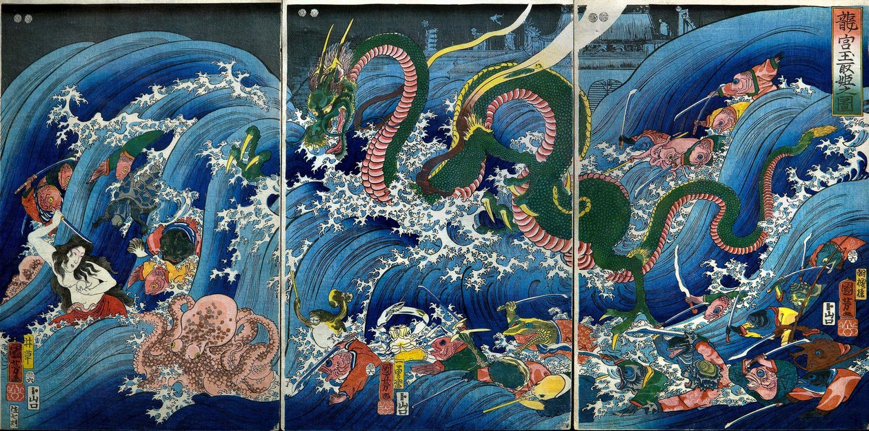 Tamatori-hime Stealing the Sacred Jewel from the Dragon Palace