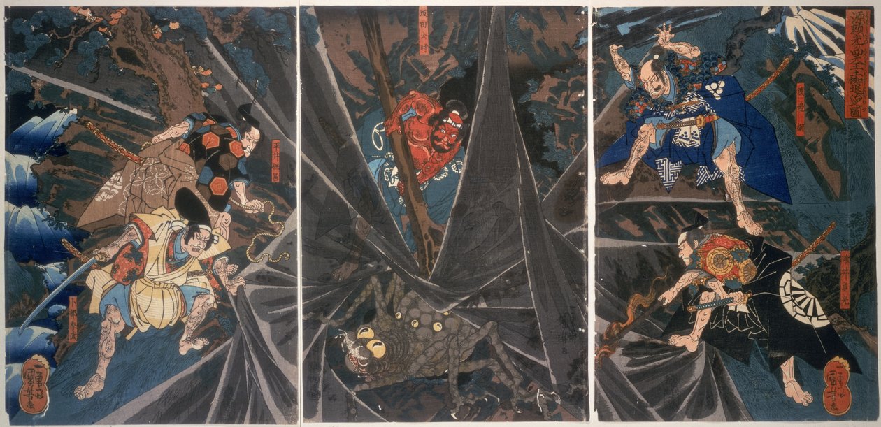 The Earth Spider Slain by the Hero Raiko's Retainers, ('Minamoto no ...