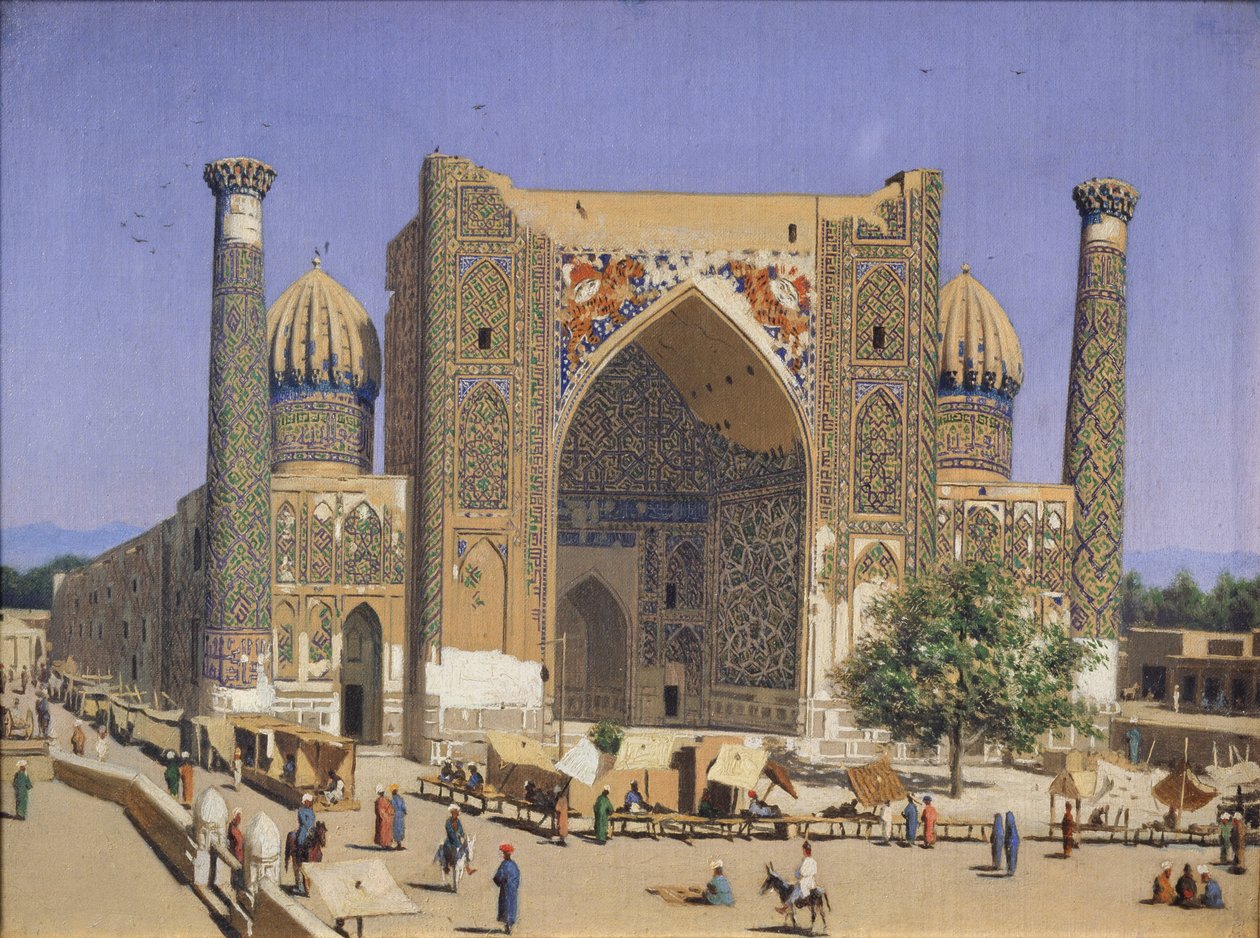 The Sherdar Madrasah at the Registan Square in Samarkand