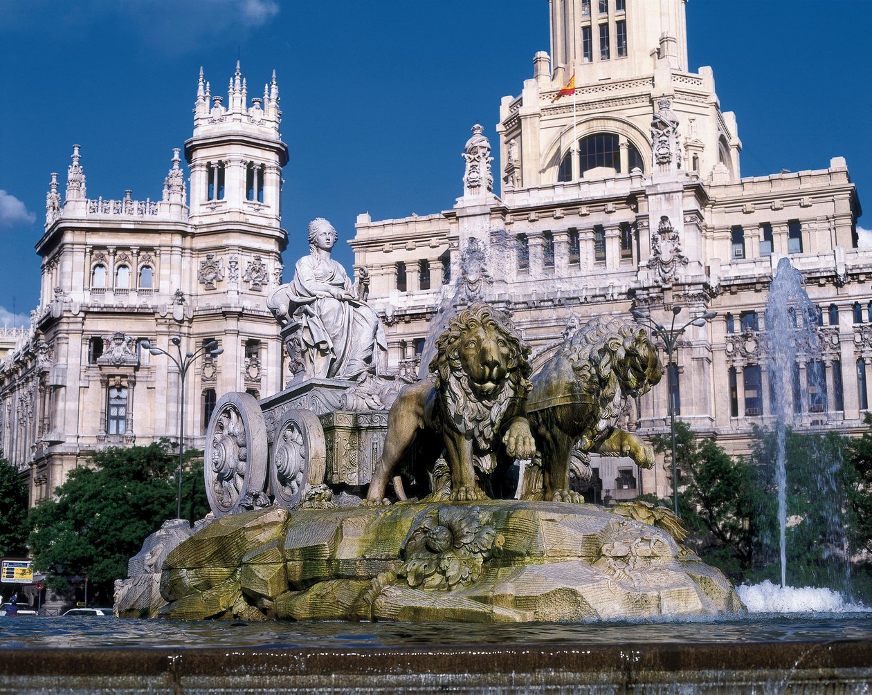 Cybele Fountain Representing the Goddess Cybele in a Cart Drawn by Two ...