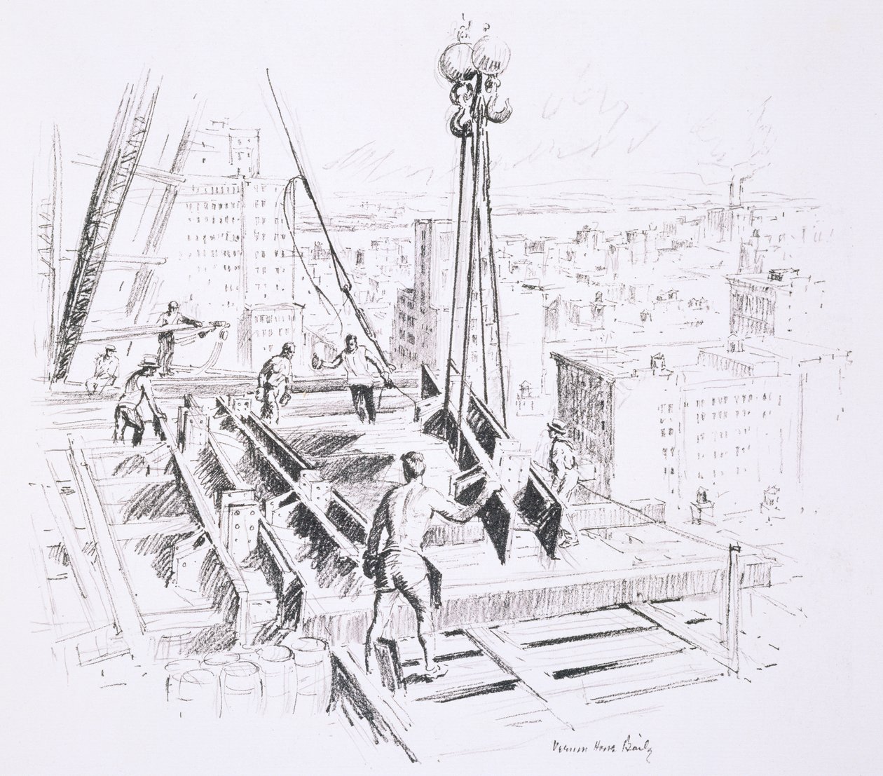 Moving beams on the 25th floor of the Empire State Building, published ...