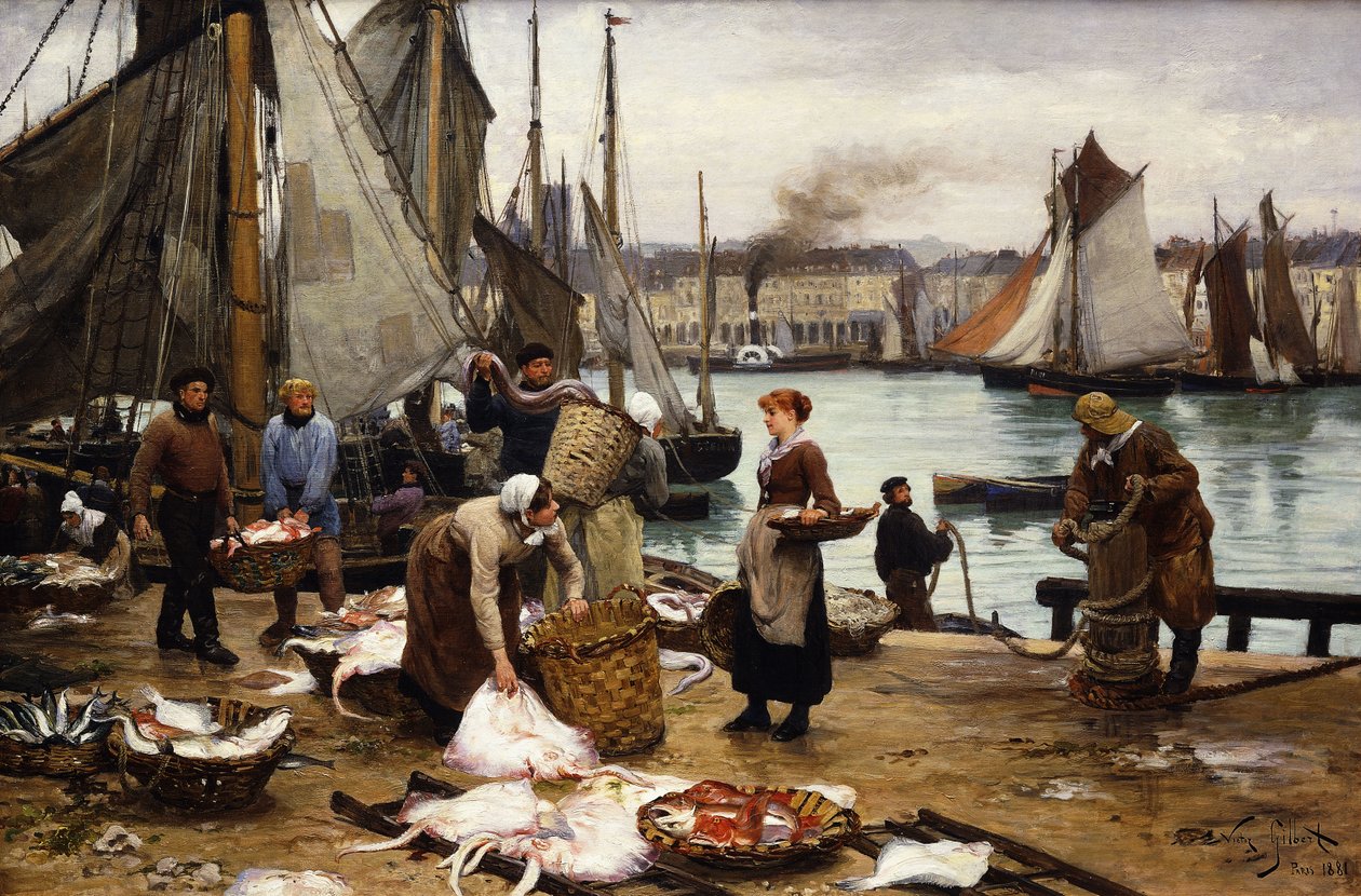 Unloading the Catch by Victor Gabriel Gilbert
