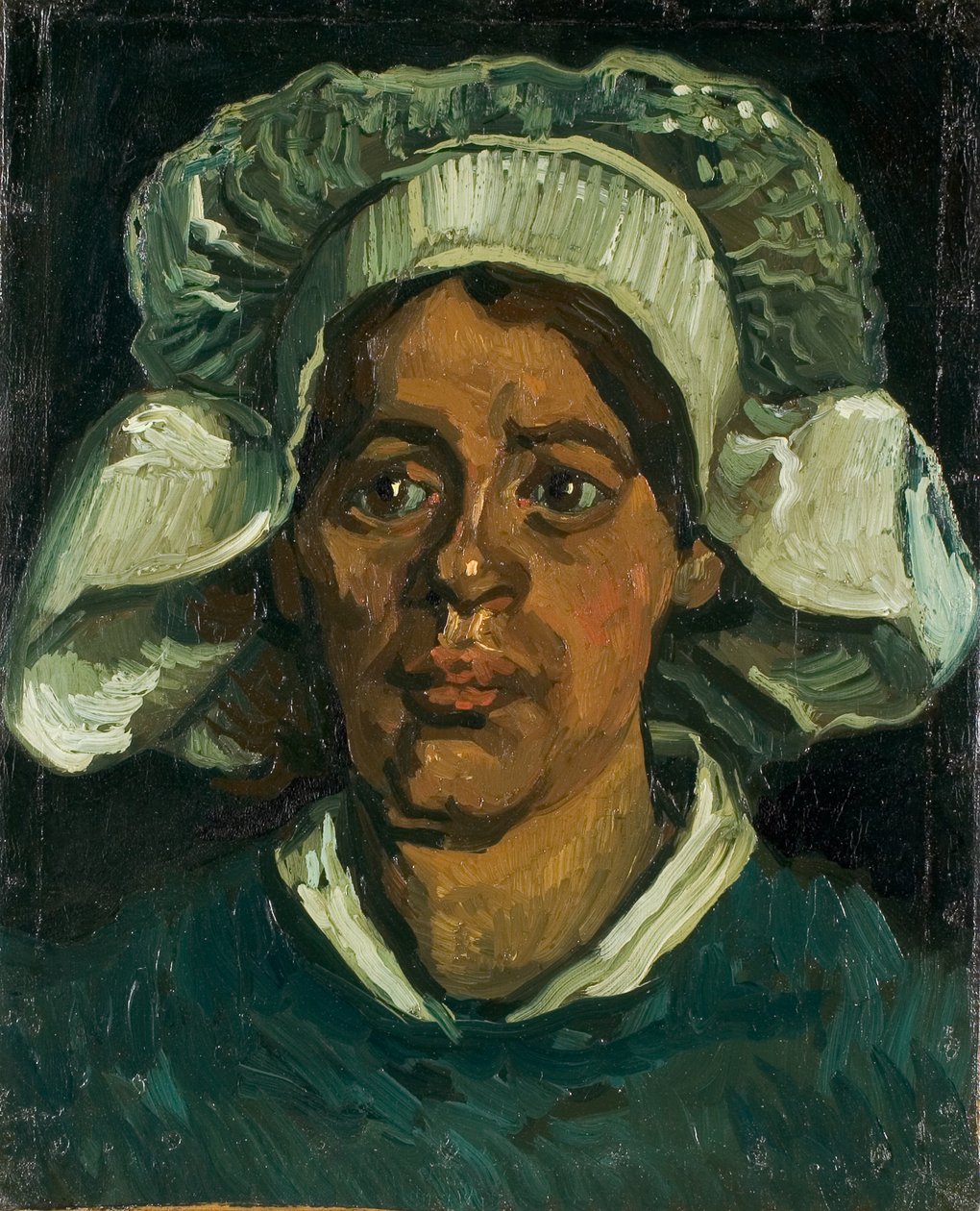 Head of a Peasant Woman Wearing a White Hood, 1884-1885