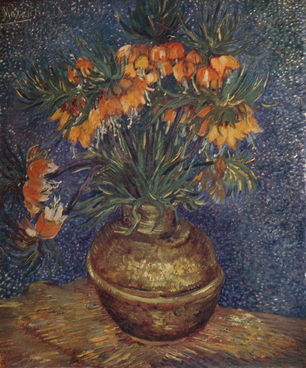 Flowers in a Brass Vase by Vincent van Gogh
