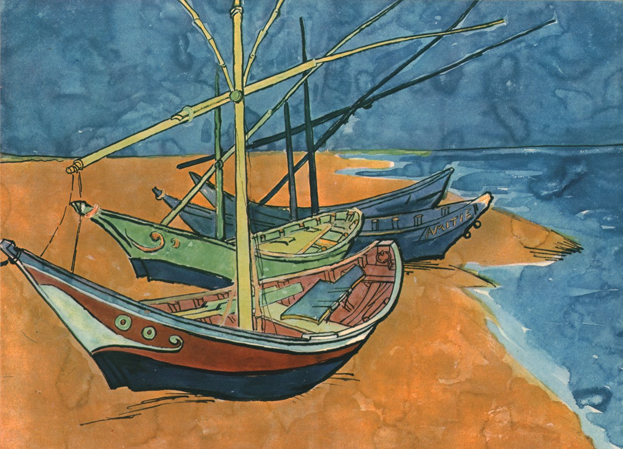 Sailing Boats on the Beach at Les Saintes-Maries, June 1888