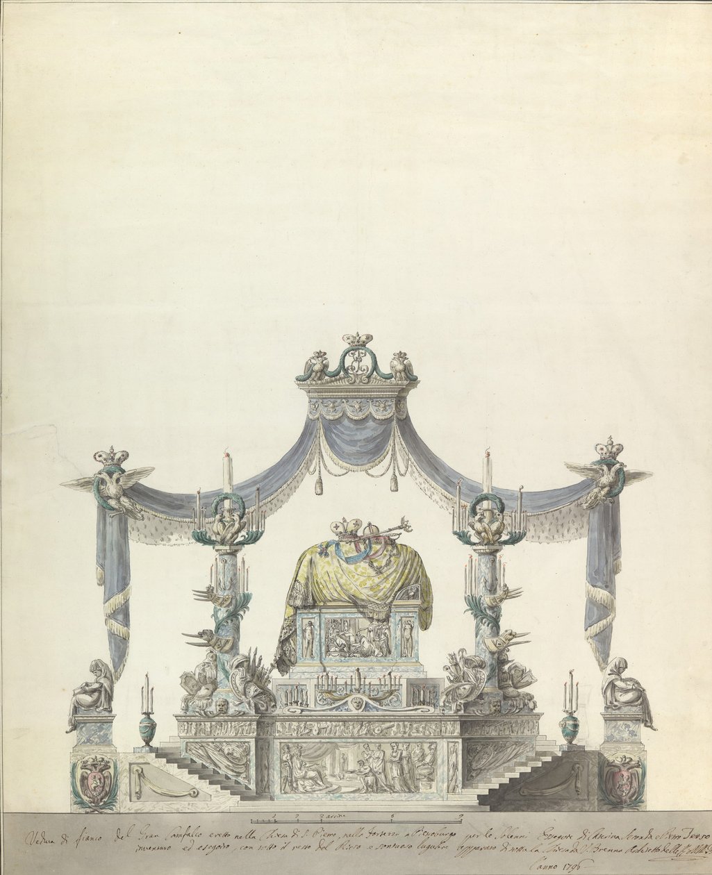 Catafalque of the Empress Catherine the Great of Russia, Side Elevation ...