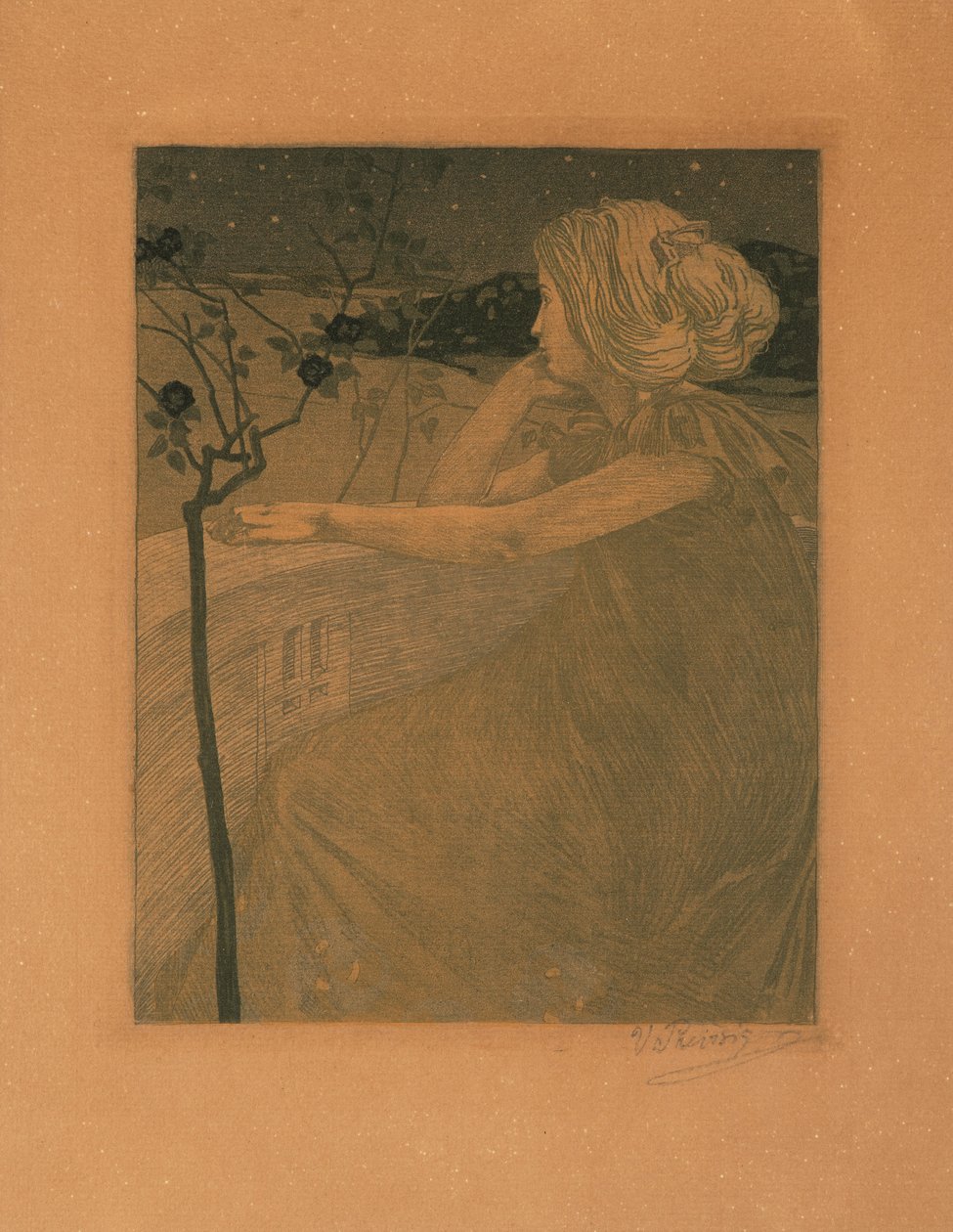 Meditation On the Balcony by Vojtěch Preissig