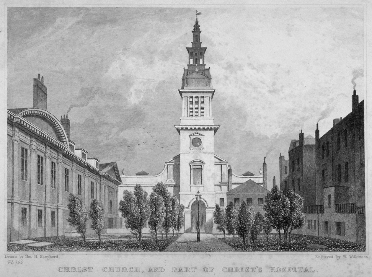 West View of Christ Church, Newgate Street, with part of Christ's ...