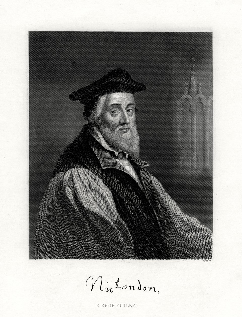 Nicholas Ridley, English clergyman, 19th century by W. Holl