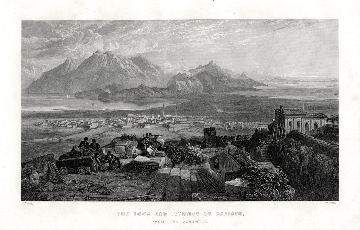 The Town and Isthmus of Corinth from the Acropolis, Greece