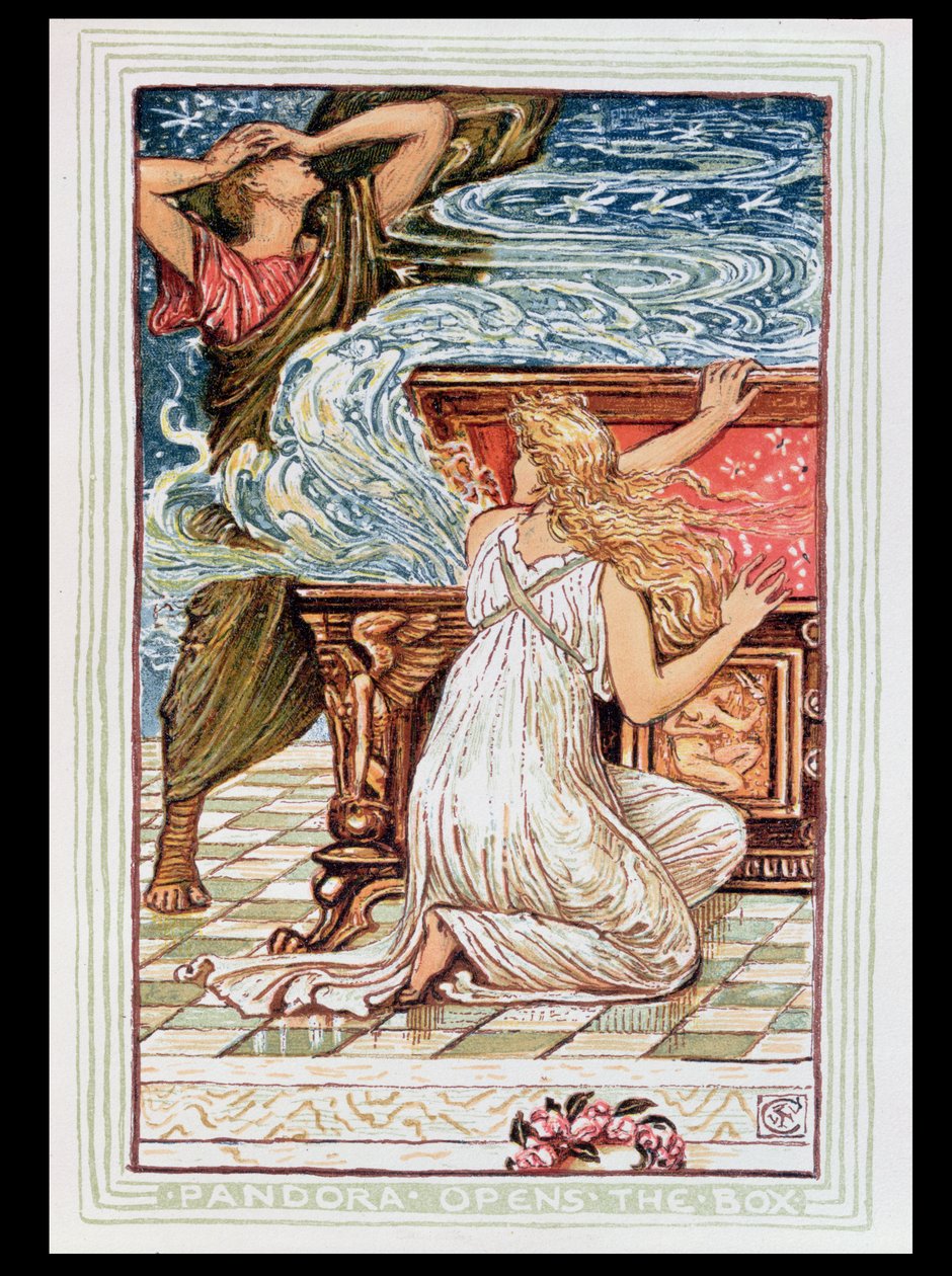Pandora Opens the Box, Illustration for 'The Greek Mythological Legend ...